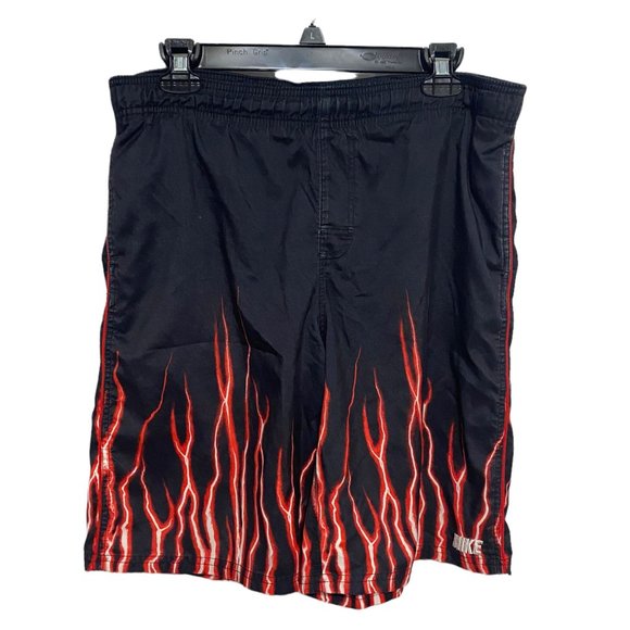 Nike | Bottoms | Vintage Nike Travis Scott Fire Flames Lined Shorts Red ...